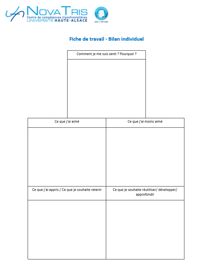Bilan Individuel – Université de Haute-Alsace – Boîte à outils