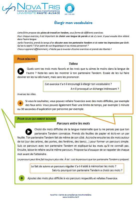 Fiches thématiques tandem (en ligne) – Université de Haute-Alsace ...